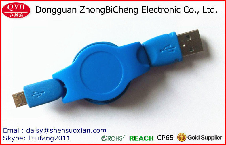 Micro-USB USB Type and MP3 MP4 Player Use small retractable cable reel