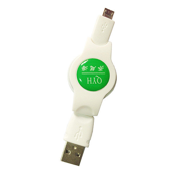 QYH Brand Length 80CM Small micro to USB2.0 retractable cable reel