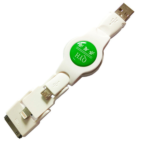 QYH brand factory sale 8pin MICRO 30pin OEM usb data and charging Retractable cable for mobile phone