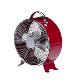 China 30W 2 Speed Desk Retro Metal Fan 110V 4 Aluminium Blade Red GS CE supplier