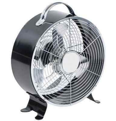 China Black 26cm Metal Blade Oscillating Fan 35W 50Hz Retro Design 2 Speed supplier