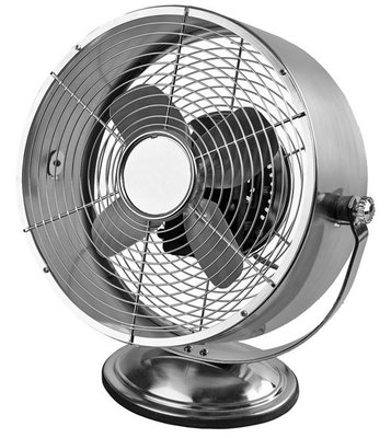 China 9 Inch Metal Blade Oscillating Desk Fan , Brushed Nickel 2 Speed Silent Table Fan supplier