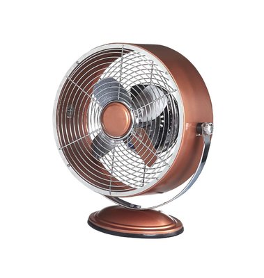 China 35W 9 Metal Retro Table Fan Brushed Nickel With Adjustable Tilf 2 Speed supplier