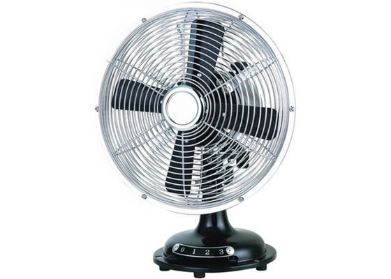 China Modern 12" Oscillating Retro Metal Desk Fan 3 Speeds Low Noise 110V 60Hz 35W supplier