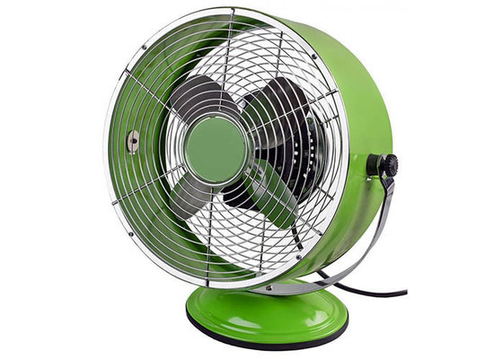 China Vintage Electric 9" Metallic Retro Metal Fan 2 Speed 3 Aluminum Blades supplier