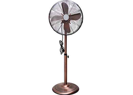 China 16" Metal Retro Floor Standing Fan 3 Speed Round Pin Plug Brushed Nickel Finish supplier