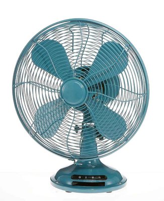 30W Powerful Retro Table Fan 10 Inch SAA Metal Blue With Carry Handle supplier
