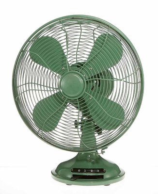 Green Industrial 10 Inch Retro Table Fan 3 Speed Rotary Switch Air Cooling supplier