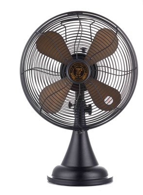 Black Decorative Antique Electric Fans 30cm 3 Speed All Metal 4 Blade supplier