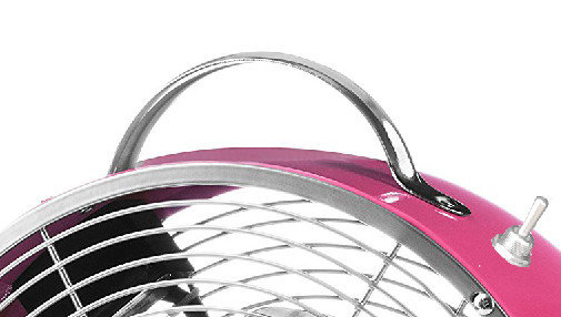 Pink Personal 9 Inch Retro Metal Fan 2 Speed ETL 60Hz 4 Aluminium Blade supplier