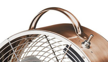 Copper 9 Inch 30W Antique Electric Fans 4 Aluminum Blade With Safety Metal Grill supplier