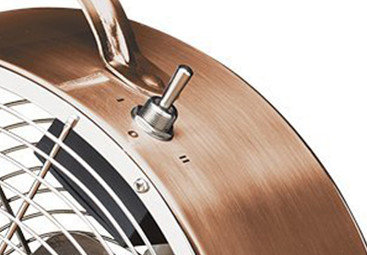Copper 9 Inch 30W Antique Electric Fans 4 Aluminum Blade With Safety Metal Grill supplier