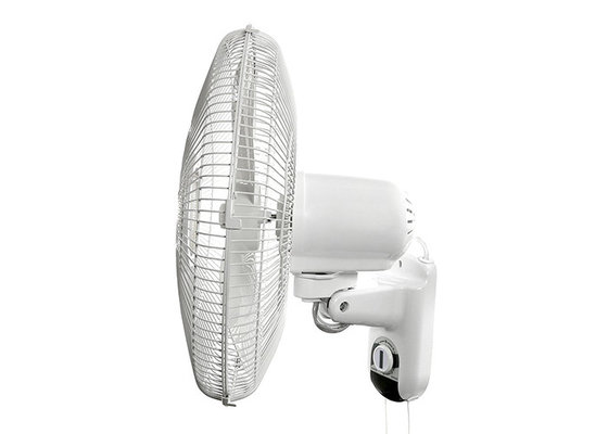 White Hyroponice Grow Room Electric Wall Fan Pull Chain 90 Degree Copper Motor supplier