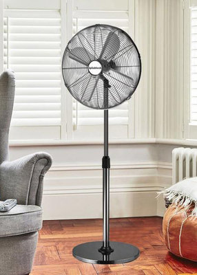 Vintage Retro Standing Fan with Brushed Nickel Finish 3 Speed Adjustable Height supplier