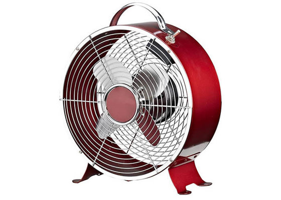 Quiet Decorative Retro Electric Fan 2 Speed 4 Blade Metal Carry Handle supplier