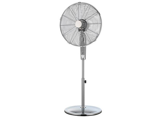 Oscillating Moving Metal Chrome Floor Standing Fan Indoor 16 Inch 3 Speed 4 Blade supplier
