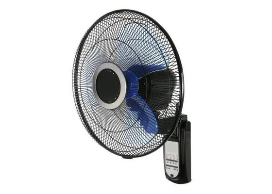 Black 4 Blade Small Wall Mount Fan 90°C Oscillating High Velocity Quiet supplier