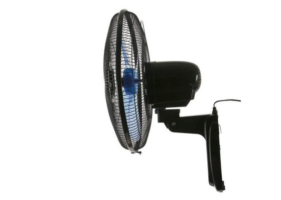 Black 4 Blade Small Wall Mount Fan 90°C Oscillating High Velocity Quiet supplier