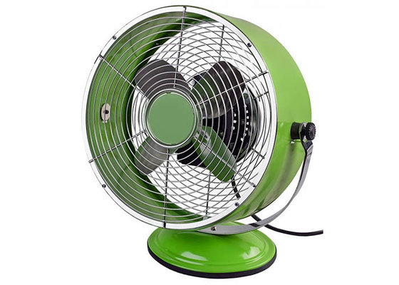 Stable 9 Inch Metal Retro Small Table Electric Clock Fan 120V Fashion supplier