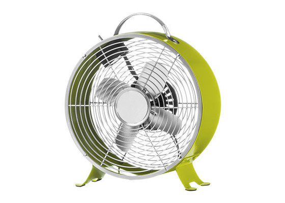 Stable Construction Retro Metal Desk Clock Fan With 66 * 14 Full Copper Motor supplier