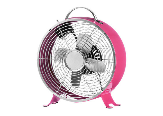 Stable Construction Retro Metal Desk Clock Fan With 66 * 14 Full Copper Motor supplier