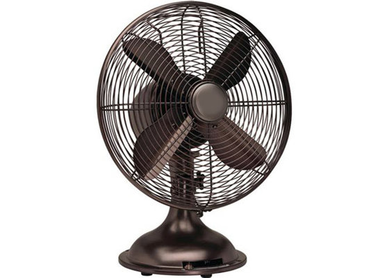 1.2M Height Retro Electric Oscillating Deak Fan Brushed Nickel For Bedroom supplier