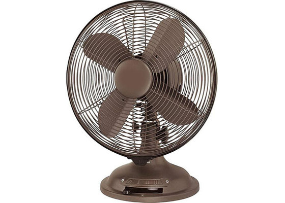 Gray Retro Electric Metal Table Fan 12 Inch 85 Degree Oscillation Three Speed supplier