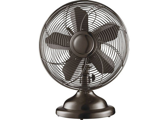 Modern 12" Oscillating Retro Metal Desk Fan 3 Speeds Low Noise 110V 60Hz 35W supplier