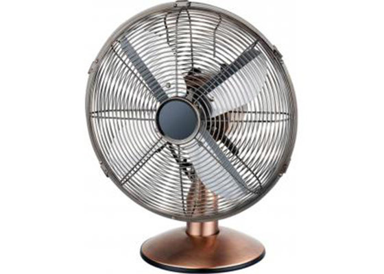Oil Rubbed Bronze Metal Desk Fan Aluminum Motor 4 Blade / Retro Electric Fan supplier