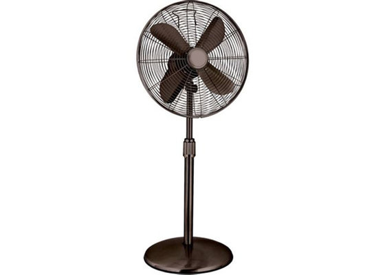 Outdoor Retro Pedestal Metal Fan Nickel Finish / Vintage Looking Floor Fans supplier
