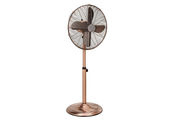 16 - Inch Retro Standing Fan Adjustable Height Oscillating Brushed Nickel Stand supplier