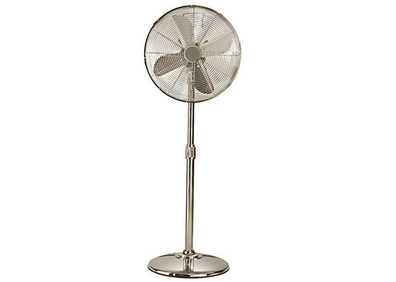 Indoor Moving Metal Chrome Floor Standing Fan With Safety Grille & Stable Base supplier
