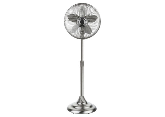 18" Metal Blade Oscillating Fan Air Circulation Brushed Stainless Steel / Retro Floor Fan supplier