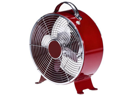 Home Or Office Red Retro Metal Fan With UK Plug / Air Cooling Desk Clock Fan supplier