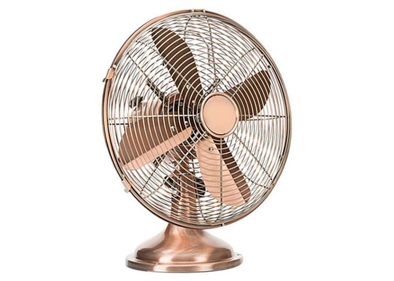 Portable Metal Table Fan For Living Room Oil Rubbed Bronze Finish 4 Blades supplier