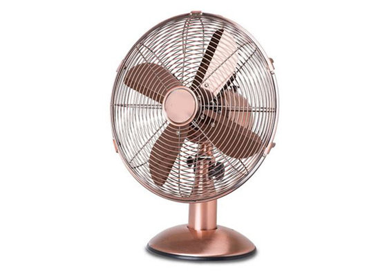 Electric 12 Inch Metal Desk Fan Three Speed Oscillating Personal Antique Nickel supplier