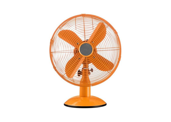 Orange 12" Oscillating Table Fan Metal Brushed Nickel 220V Adjustable Tilt supplier