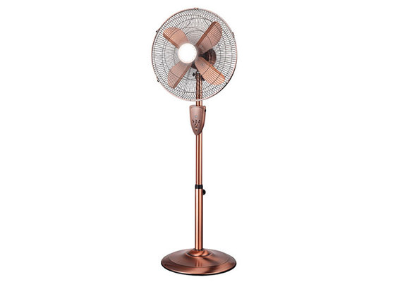 Vintage Metal Blade Oscillating Fan Nickel Finished / Retro Standing Fan supplier
