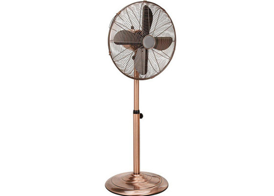 220V 60Hz Retro Floor Fan 2 Round Pin Plug Left And Right Oscillating For Home / Gyms supplier