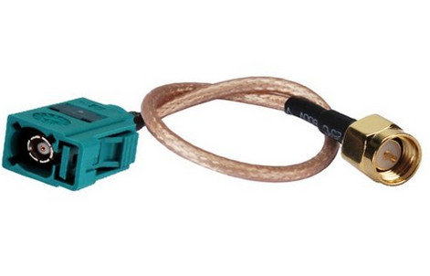 SMA male bulkhead connector to Fakra RF cable assembly wireless wifi