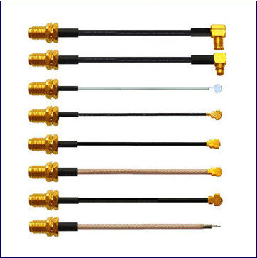 All kinds of cable assemblies, pigtails --SMA Bulkhead to MCX RA male, MMCX RA male