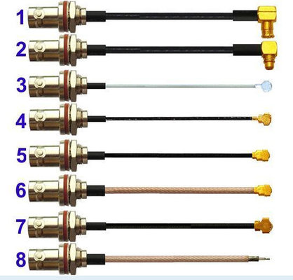 All kinds of cable assemblies, pigtails --SMA Bulkhead to MCX RA male, MMCX RA male