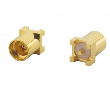 MMCX Straight PCB Mount, SMTJack, Gold, Surface Mount