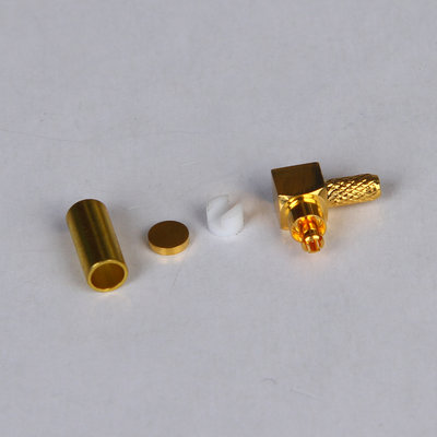 MMCX Male Cable Connector Crimp Right Angle RA for RG58 goldplated