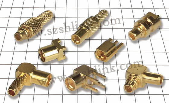 MMCX Male Cable Connector Crimp Right Angle RA for RG58 goldplated