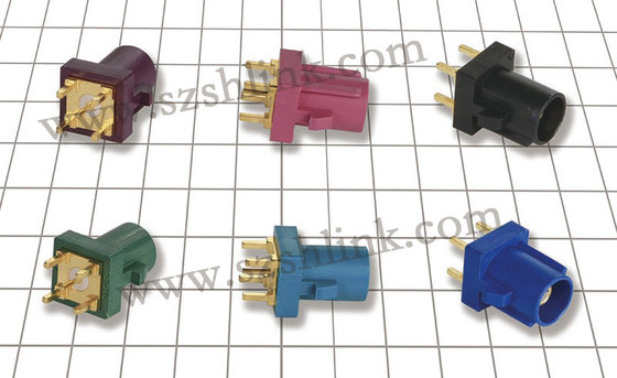 Fakra SMB Plug PCB mount  straight  Male RF Car connector Blue for GPS Audio