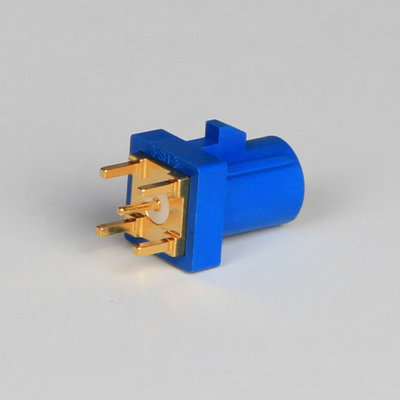 Fakra SMB Plug PCB mount  straight  Male RF Car connector Blue for GPS Audio