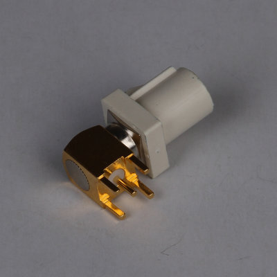 Fakra SMB Plug PCB mount right angle Male RF Car connector white color B code