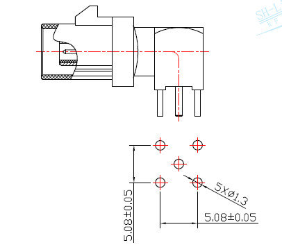 SH-LINK FAKRA Male Right angle Connector For PCB