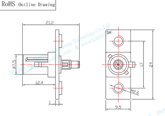 Fakra crimp Male Flange connector Black /9005 for cable 1.13,1.37